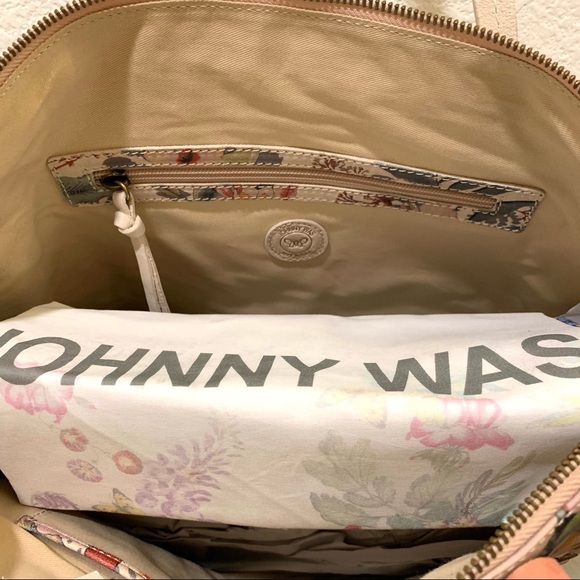 Johnny Was | Bags | Johnny Was Floral Printed Genuine Leather Zip Tote ...